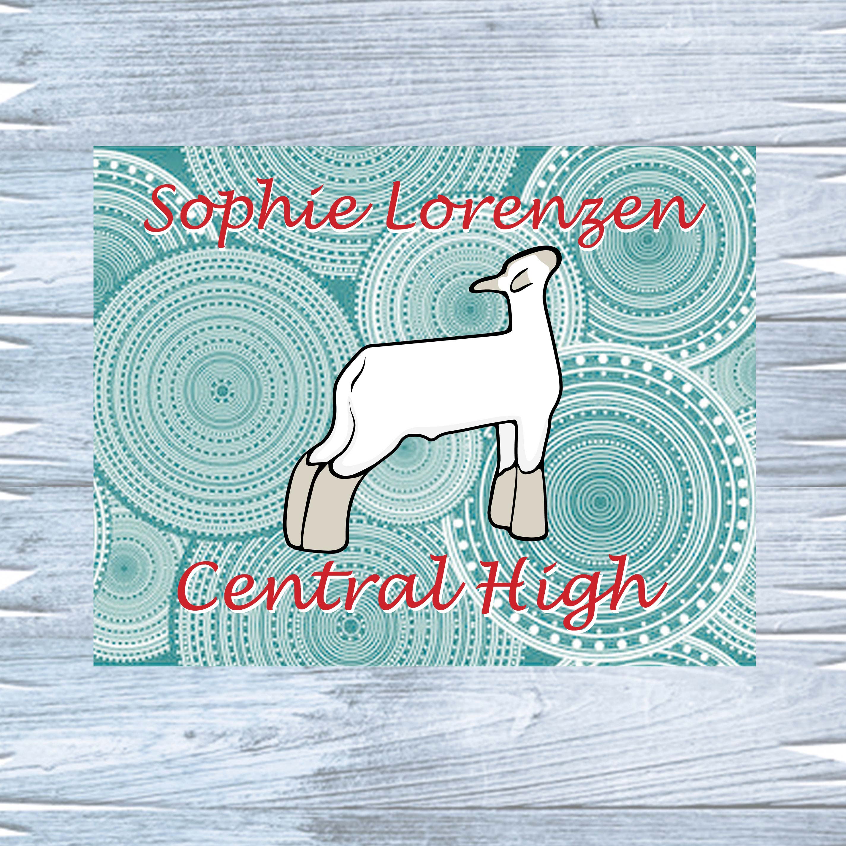 Show Lamb Metal Sign with Circle Background, Personalized Sheep Stall ...
